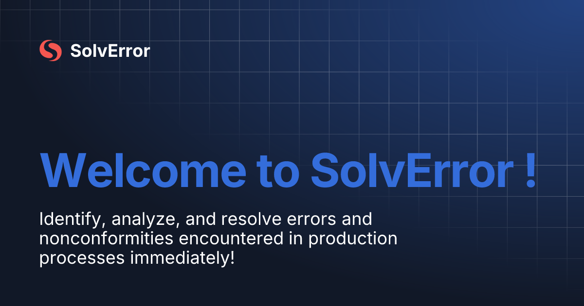 Welcome to SolvError ! | SolvError